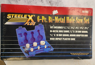 Steelex Plus 6 Piece Bi-Metal Hole Saw Set D2783 w/Case New | eBay