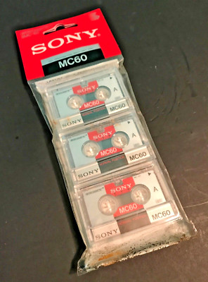 Sony MC-60 Microcassette Blank Tape 60-Minutes 3-Pack NEW | eBay