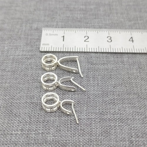 10pcs of 925 Sterling Silver Pendant Pinch Bails Large Hole Overlap ...