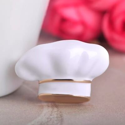 Gold White Chefs Hat Brooch Pin Metal Pendant Fashion Statement ...