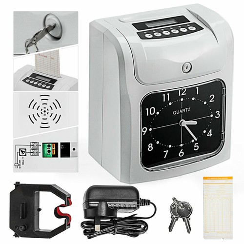 Time Card Machine Employee Time Clock with 50 Time Cards & 2 Keys & 1 ...
