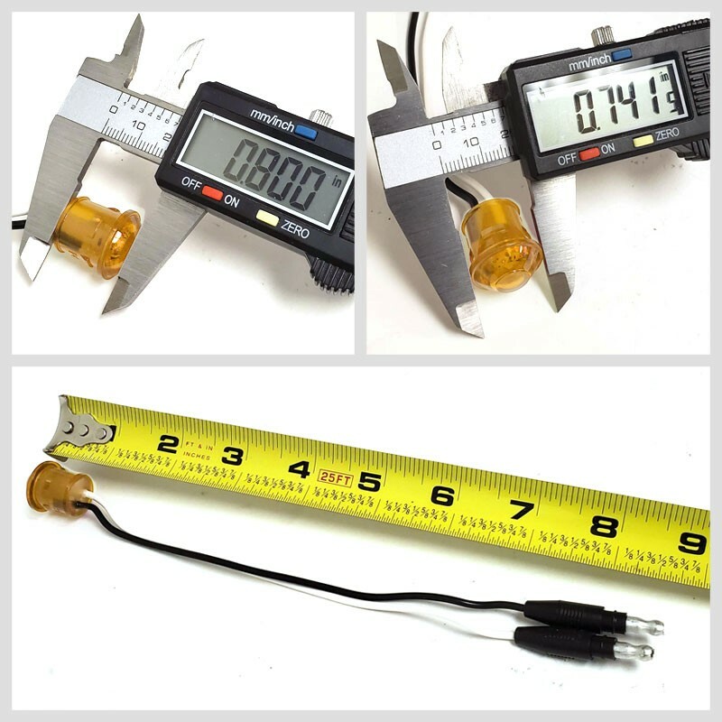 2 Pcs Universal Amber Plastic Hard Wired Peterson 176KA LED Side Marker ...