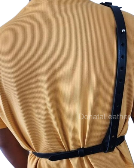 ADJUSTABLE LEATHER CHEST RIG GUN HOLSTER WITH AMMO HOLDER SHOULDER ...