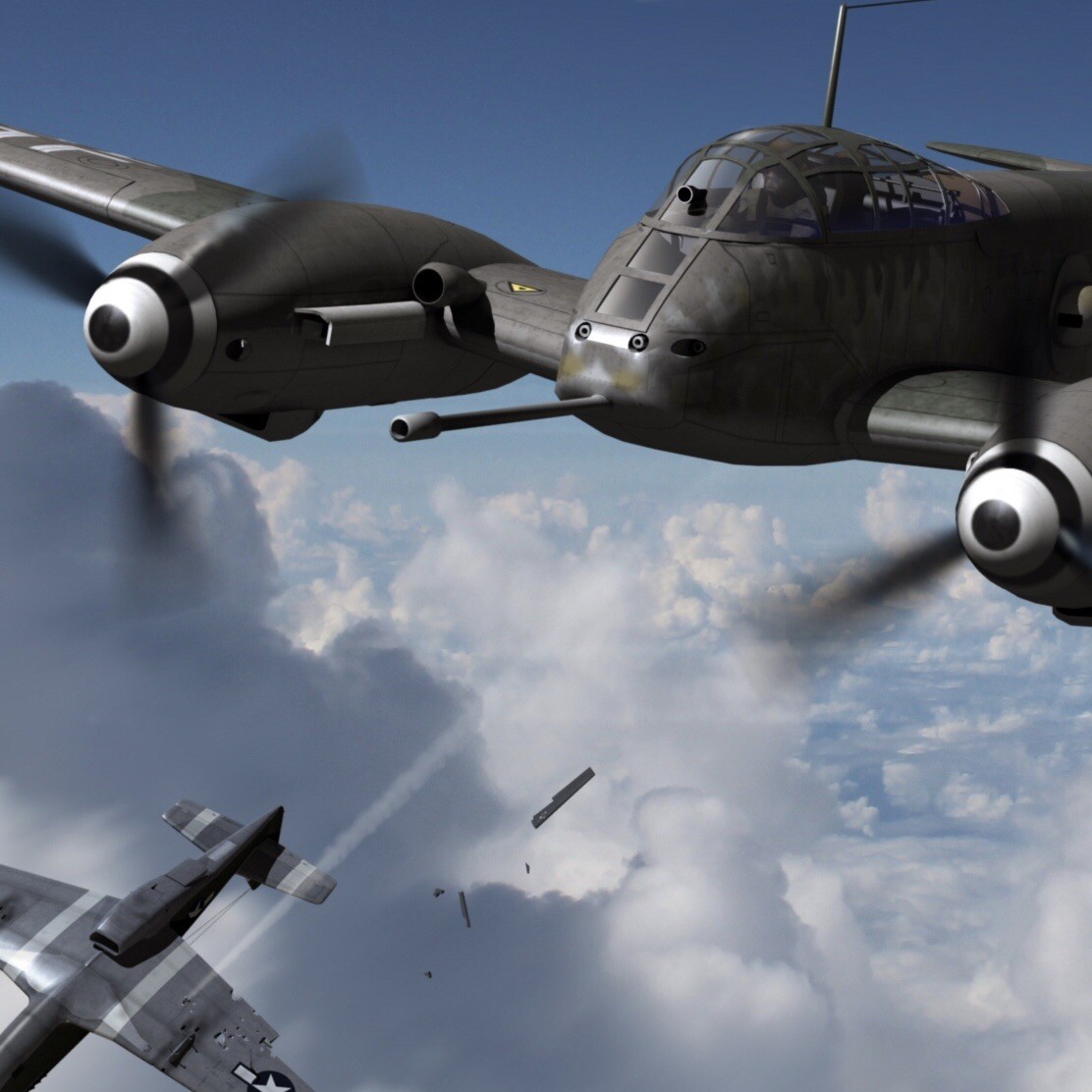 WWII WW2 Luftwaffe Me-410 Hornisse P-51 Aviation Art Photo Print - 24 ...