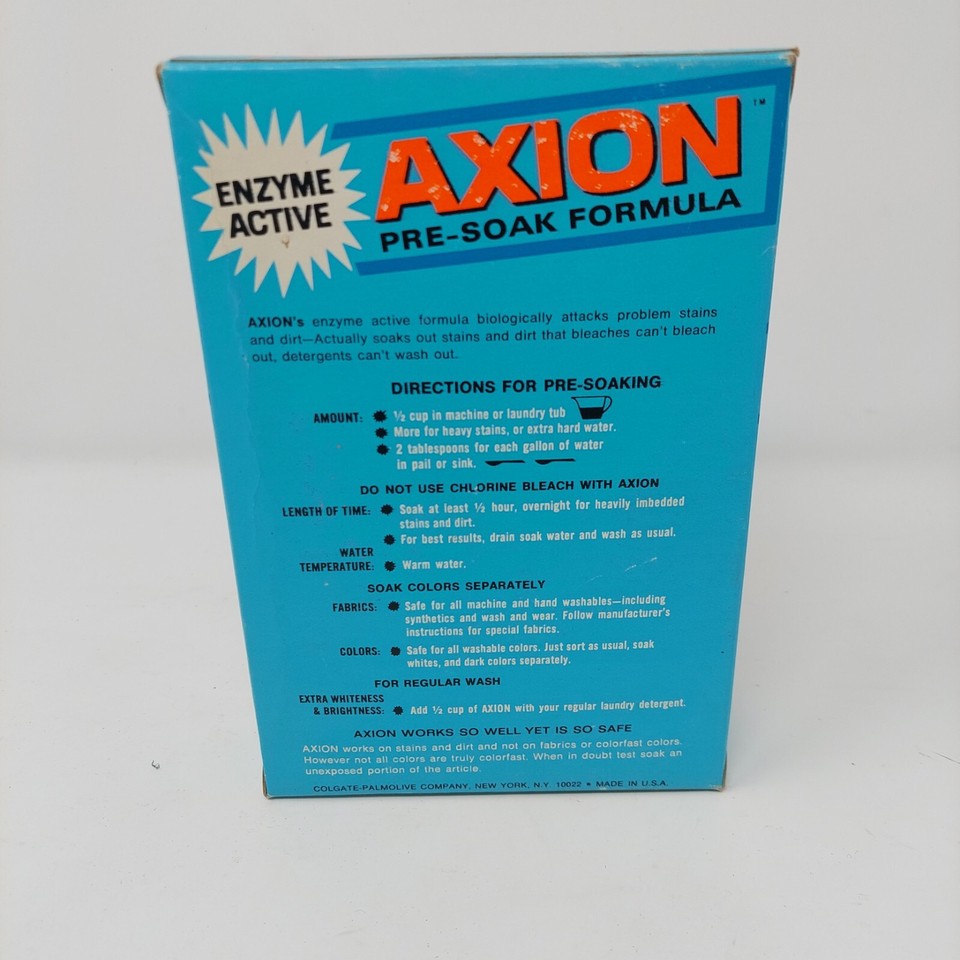 Axion Vintage Colgate Palmolive Pre Soak Laundry Detergent 1960's Full ...