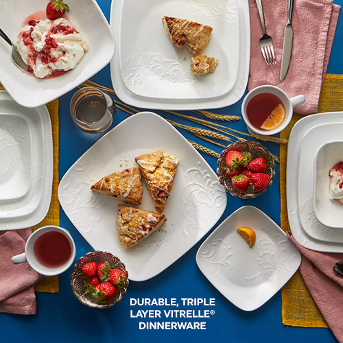 (Semi-Complete) New Corelle Cherish Embossed 14-Piece Dinnerware Set ...