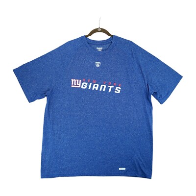 New York Giants T Shirt Reebok Blue Short Sleeve Speedwick NFL Mens ...