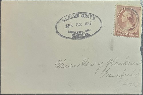 Garden Grove Iowa Fancy Double Rim Oval DS 2c Banknote 1887 Decatur ...