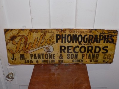 Vintage Pathe’ Phonographs and Records Ogden Utah Metal Sign | eBay