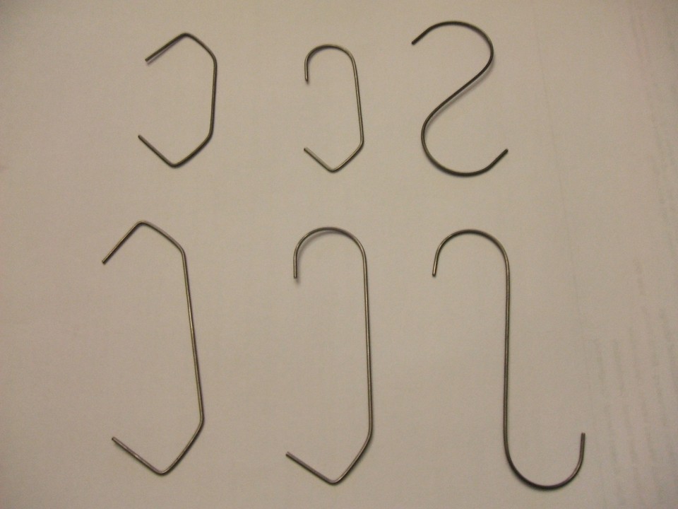 60 PC. HIGH QUALITY SPRING STEEL HOOKS ASSORTMENT for Powder Coating ...