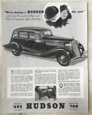 1935 magazine ad for Hudson - Buying A Hudson this year, Hudson 8 De ...