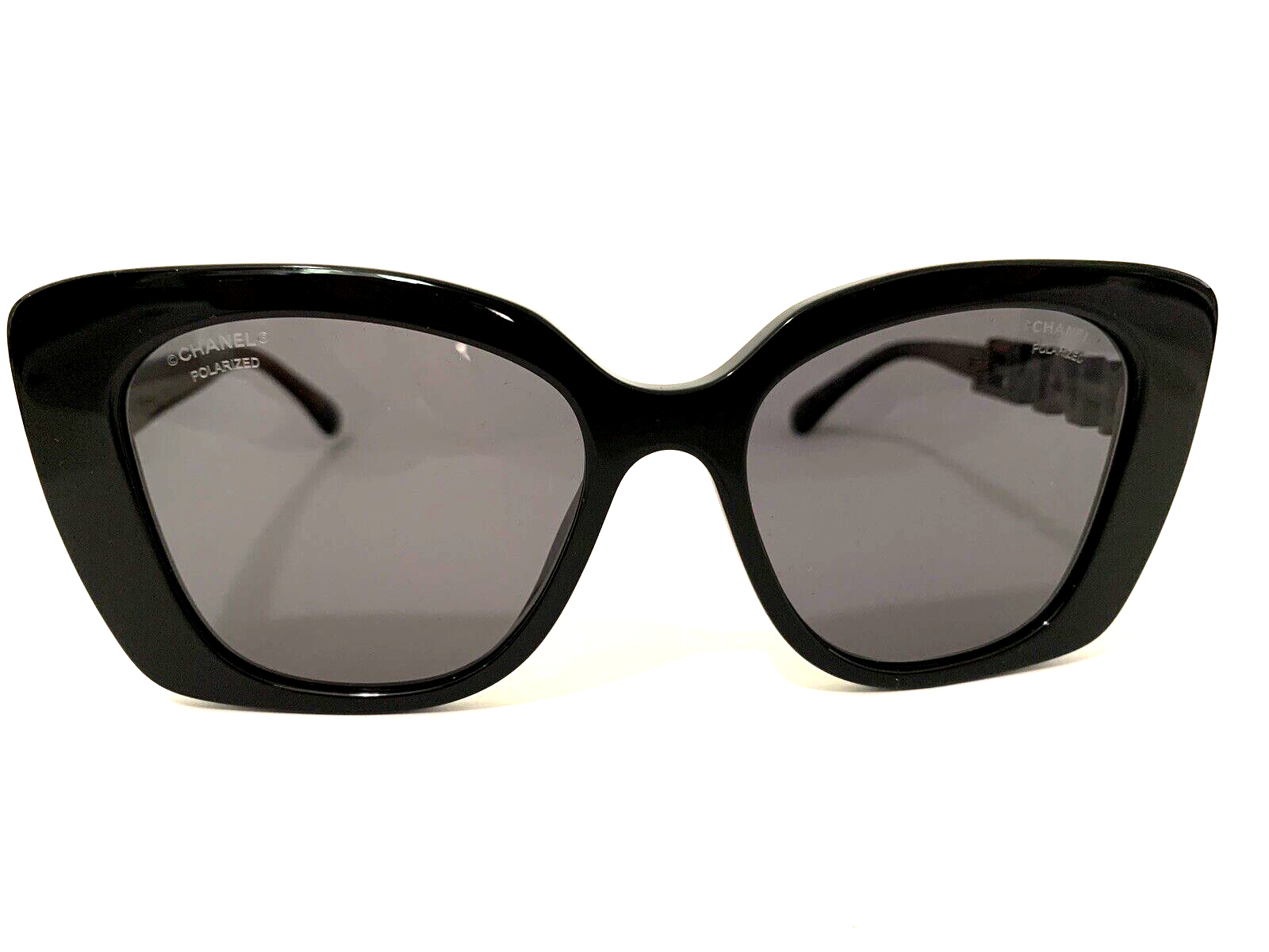 CHANEL CH5422B Black Logo Sunglasses, Black Acetate w/ Strass ...