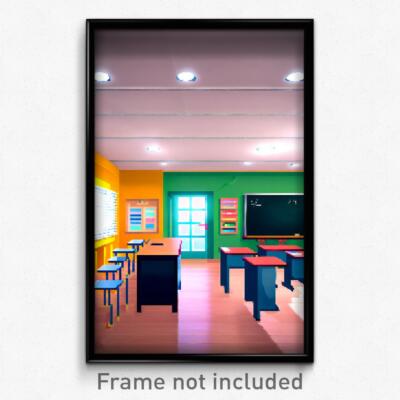 Pixel Art Poster - Tidy Classroom (8 Bit Psychedelic Trippy Video Game ...
