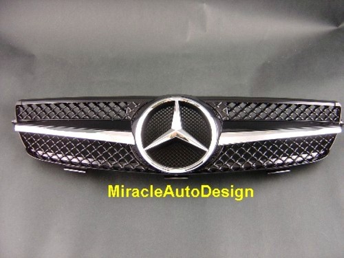 SET OF BLACK FRONT GRILLE FOR 2003-2009 MERCEDES BENZ W209 CLK-CLASS ...
