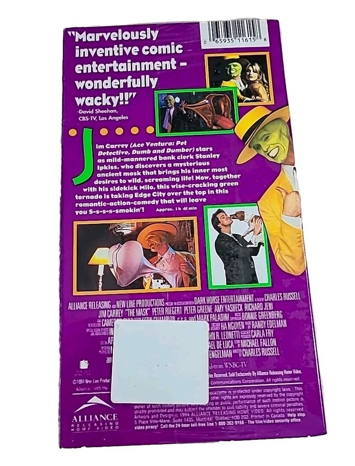 The Mask (VHS, 1995) NEW SEALED Comedy Movie - Jim Carrey | eBay