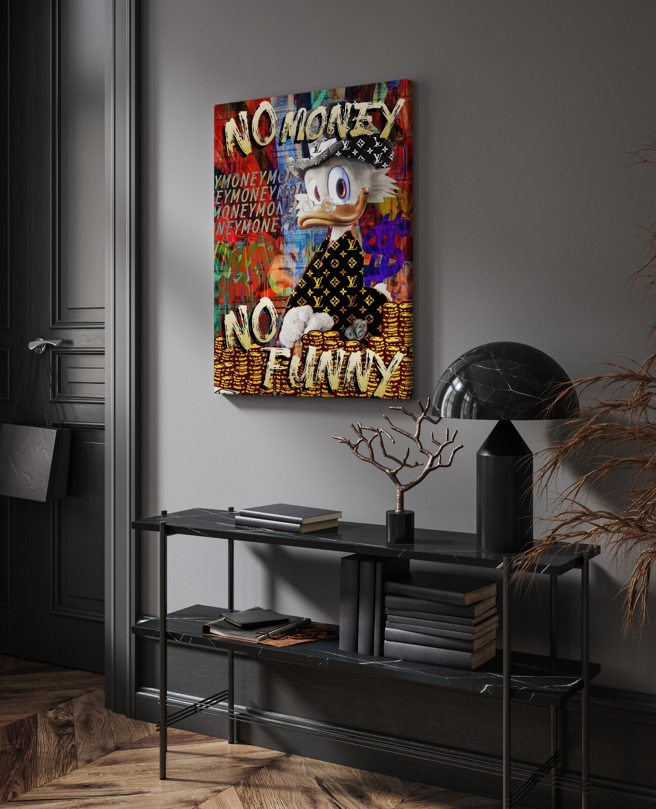 Leinwandbild Pop Art Duck Donald Money Bilder Hochwertige Leinwand Film ...