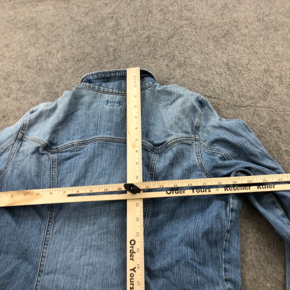 GH Bass Co Jacket Womens Large Denim Light Wash Pockets Jean Trucker | eBay