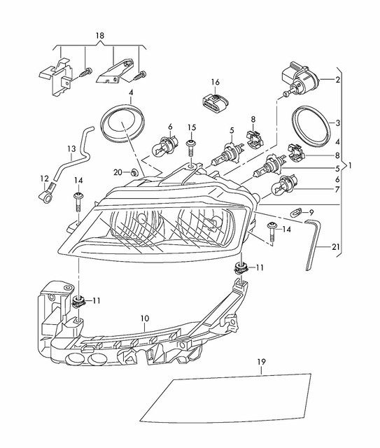 Audi A3 8v Front Headlight Dipped Beam Cover Cap 3C0941607A Genuine for ...