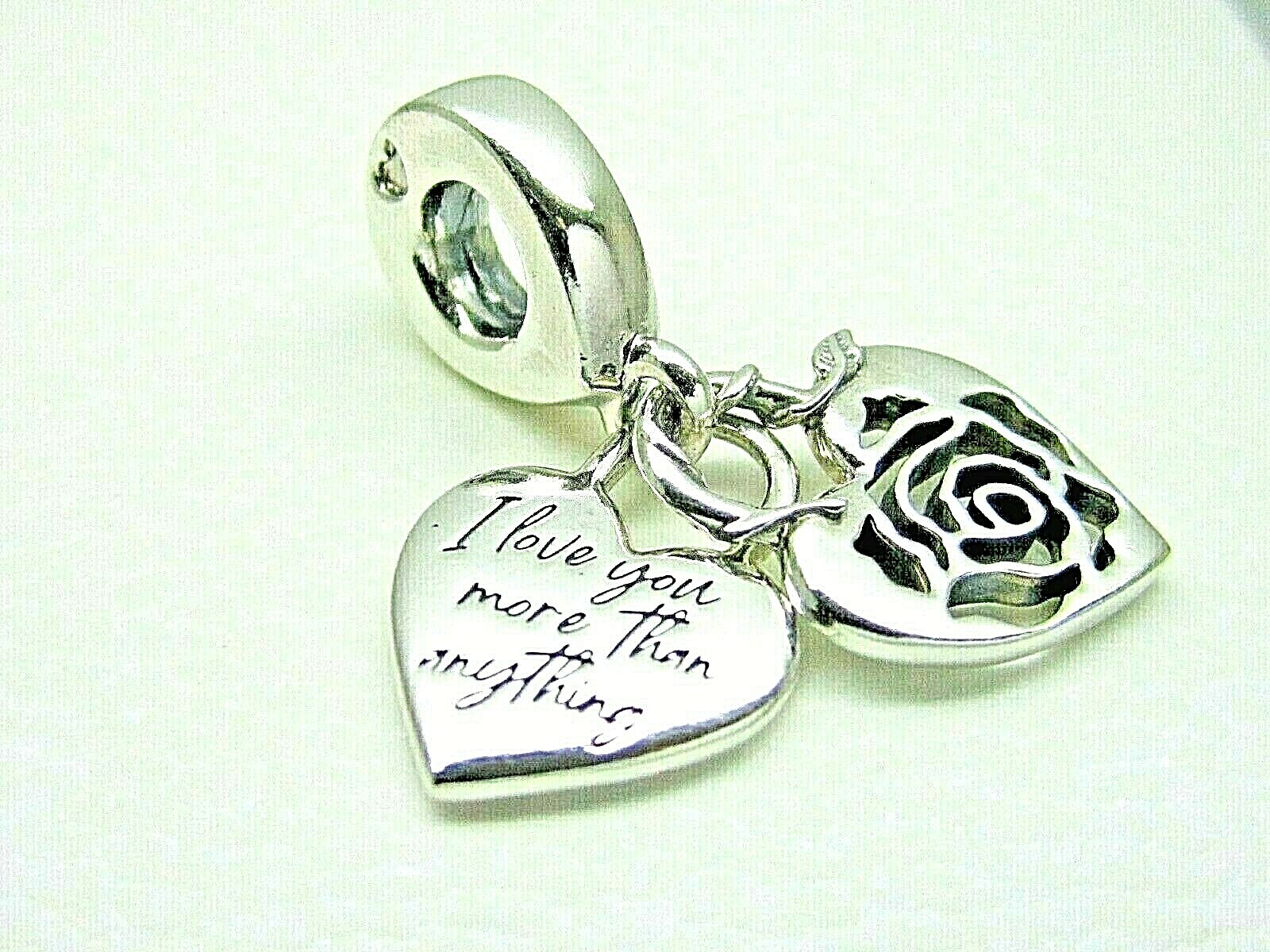 Authentic Pandora #790086C00 Sterling Silver Rose Heart Padlock Dangle ...