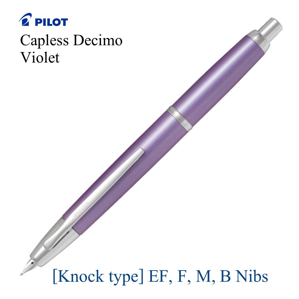 Pilot Namiki Capless Decimo Violet EF,F,M,B Nib (FCT-15SR-V) Fountain ...