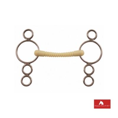 PESSOA HAPPY MOUTH BIT RIBBED DUTCH GAG BIT SINGLE JOINTED 4-RING ...