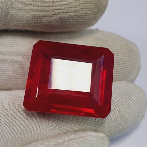 AAA Natural Blood Red Mozambique Ruby Loose Emerald Cut Gemstone 61 Ct ...