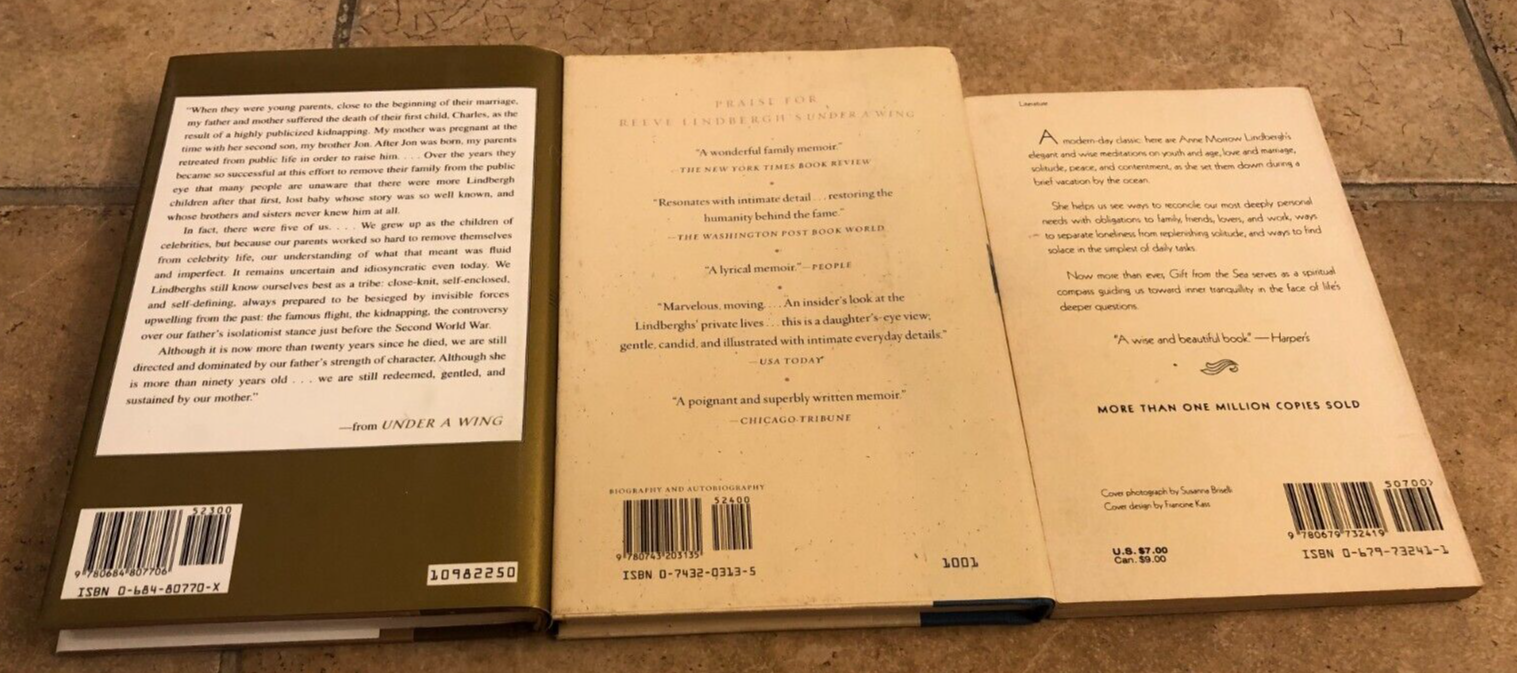 Lot of 3 Lindbergh Books - 2 Reeve Lindbergh - 1 Signed +1 Anne Morrow ...