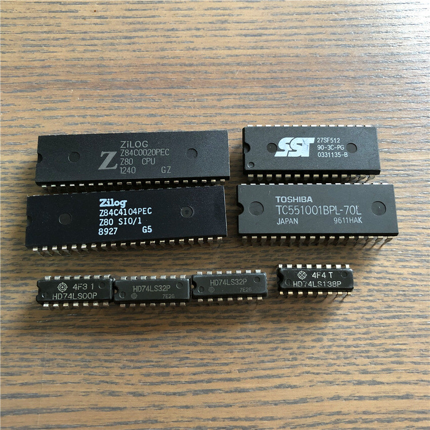 Z80 CPU/SIO Kit Z84C0020PEC Z84C4006PEC HM628128 W27C512 74LS32 74HC00 ...