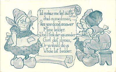 Vintage Postcard- A young girl crying, Id makes me feel awfly | eBay