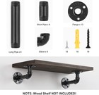 6 Packs Industrial Wall Mount DIY Pipe Shelf Brackets Home Floating ...