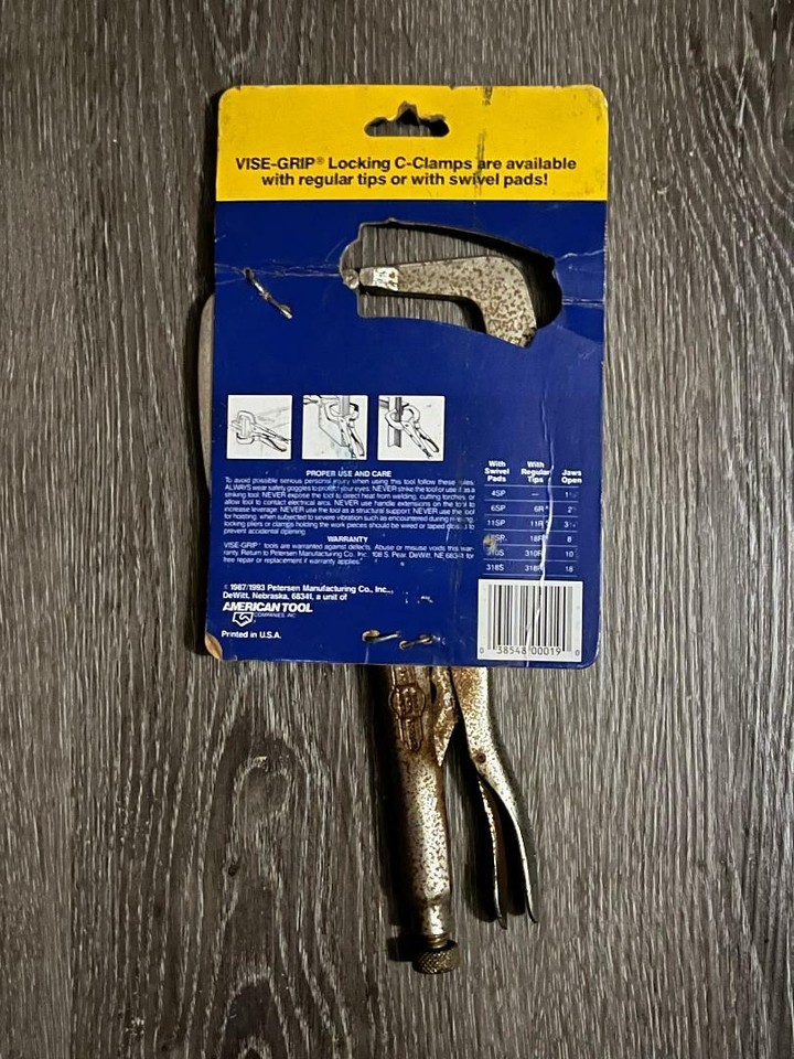 IRWIN 11R Vise Grip C-Clamp Locking Pliers with Regular Tips | eBay