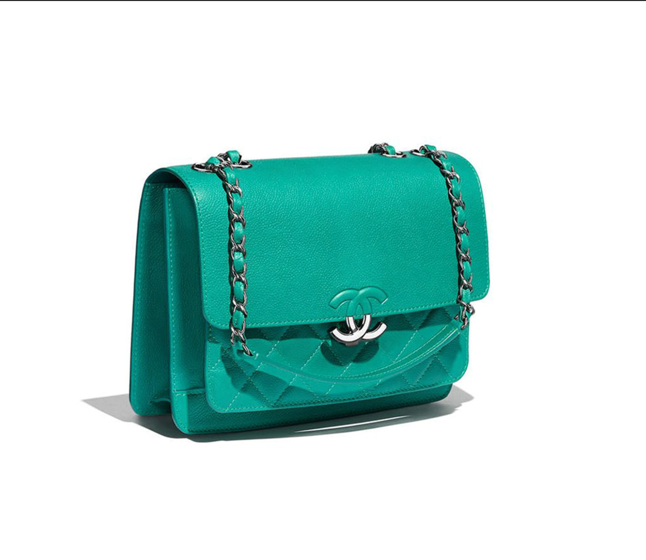 Chanel CC Box Flap Bag- Small Green Classic | eBay