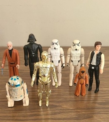 1977 Vintage Star Wars Figures OBI WAN, Han Solo, Vadar, Jawa, R2D2 ...