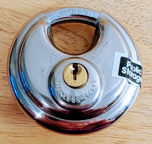 Public Storage Stainless Steel Disc Lock with Two Keys | eBay