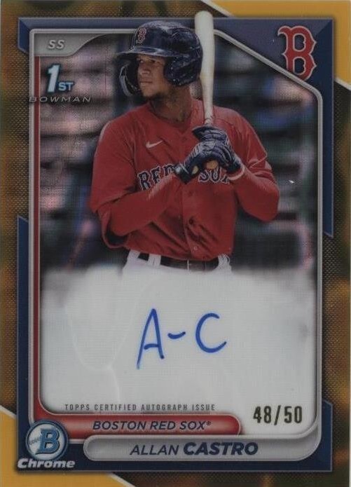 2024 Bowman - Chrome Prospect Autographs Allan Castro #CPA-ACA Hta Gold ...