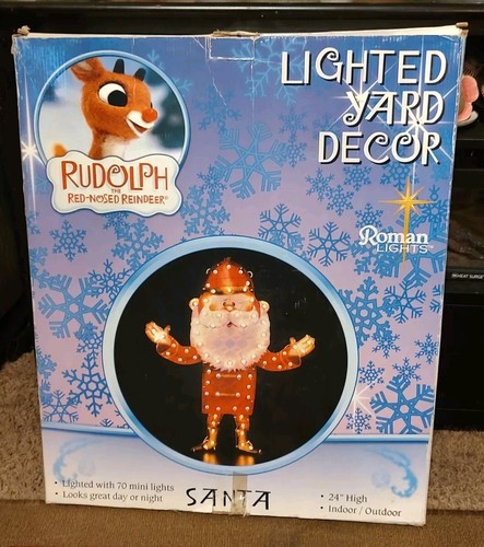 RARE ROMAN LIGHTS Rudolph The Red Nosed Reindeer 24” Lighted Yard Decor ...