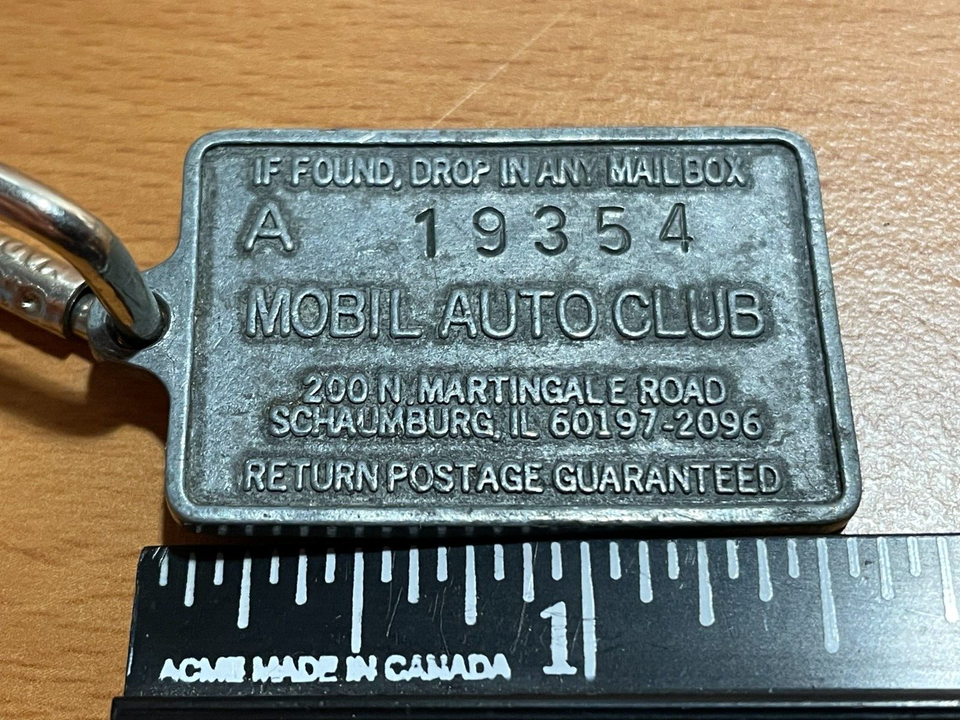 Vintage Keychain MOBIL AUTO CLUB Key Fob Ring Oil Gas Mail Drop | eBay