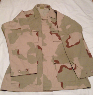 AF, Army Tri-Color Desert Camo Uniform BDU Coat - Shirt - Size Medium X ...