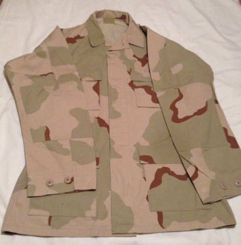 AF, Army Tri-Color Desert Camo Uniform BDU Coat - Shirt - Size Medium X ...