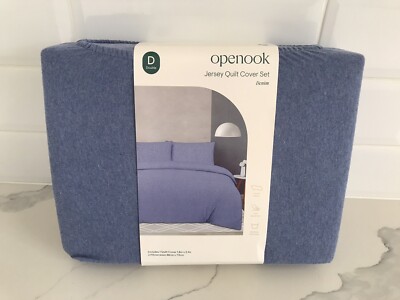Openook Jersey Quilt Cover Set Pillowcase Denim Double Size Bed Bedding ...