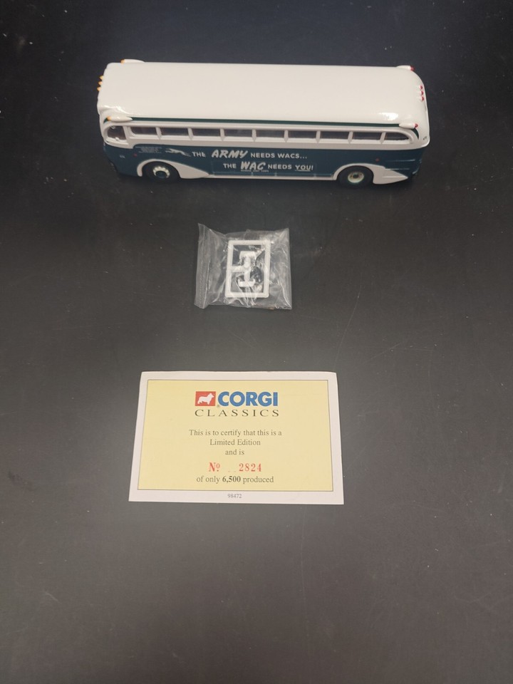 CORGI CLASSICS BUS 98472 TWIN CITIES GREYHOUND ARMY JOIN WAC'S YELLOW ...