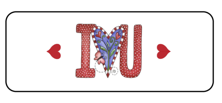 Valentine's Day I Heart You Sticker, Label, Envelope Seal, Scrapbooking ...