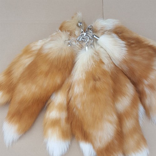 1pcs Large Crystal Fox Tail HIDE Fur Keychain Tassel Bag Tag Charm Bag ...