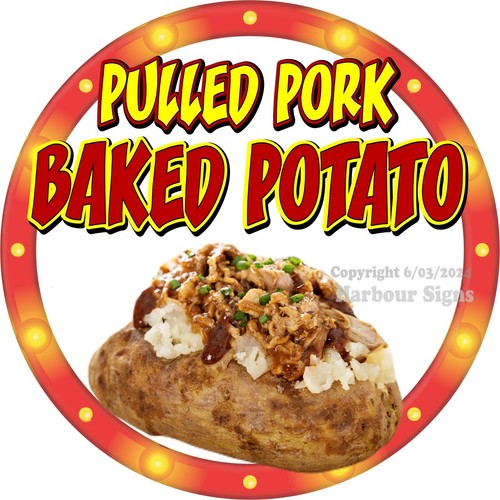 Pulled Pork Baked Potato DECAL Snacks Concession Food Truck Vinyl ...