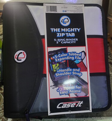 Zip Tab, Zip Binder w/ 5-Sub. File, Black, 3" Cap D-156-B New! | eBay
