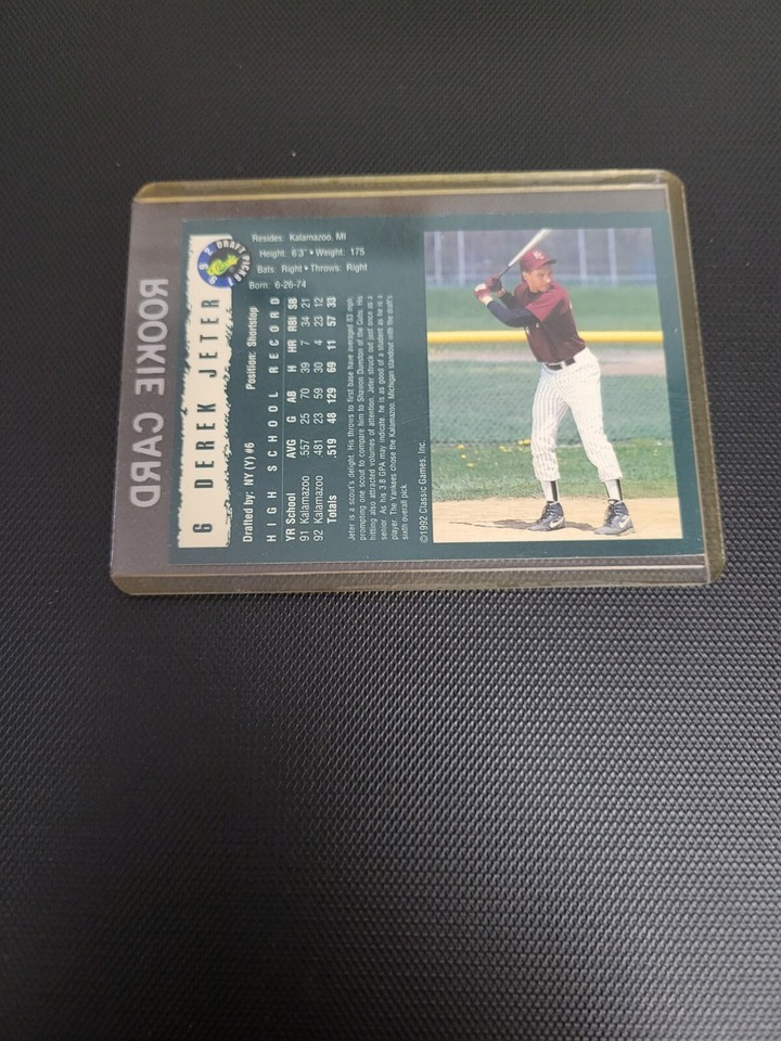 Derek Jeter rookie 1992 draft card | eBay