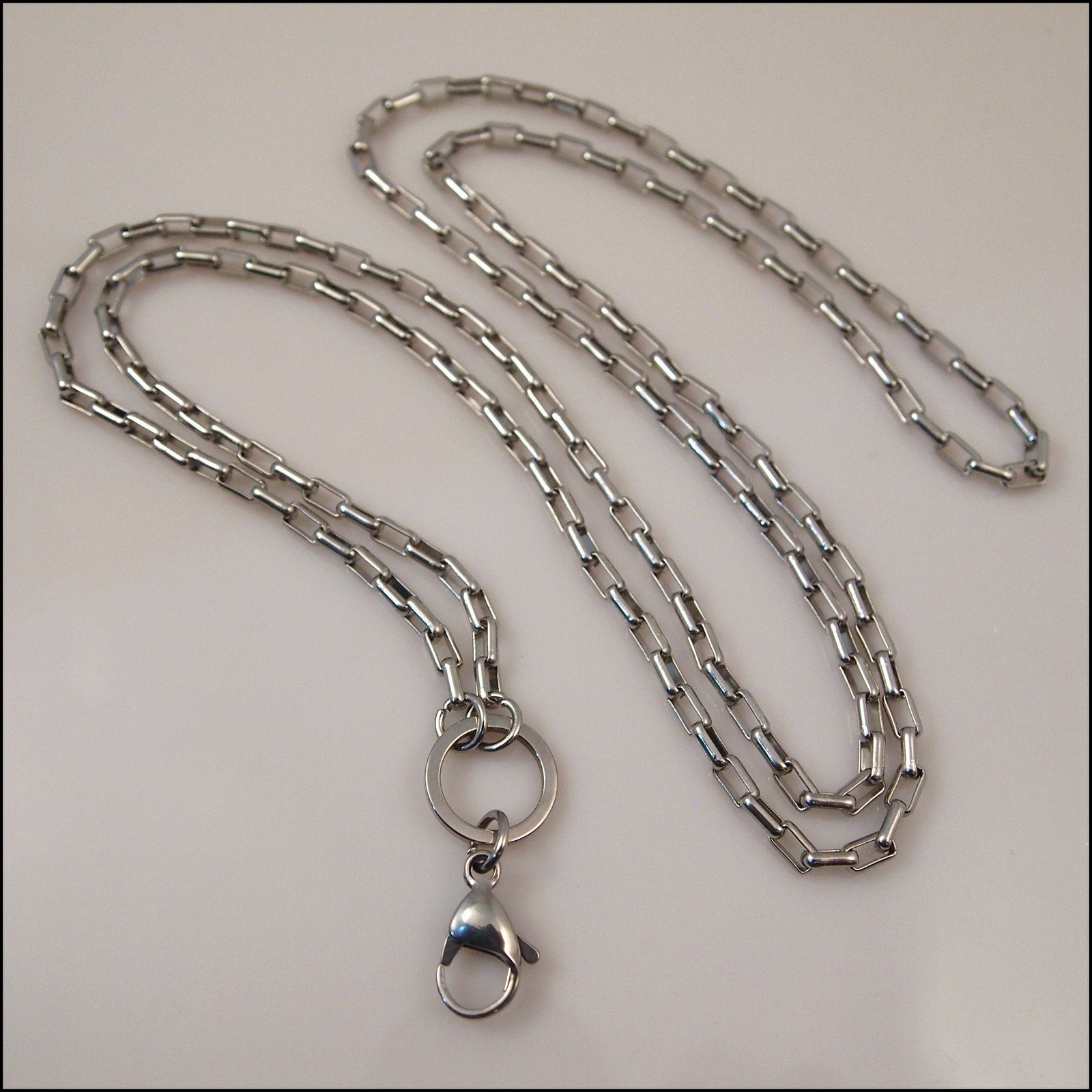 Silver Toned Long Overhead Box Chain for Living Locket | eBay