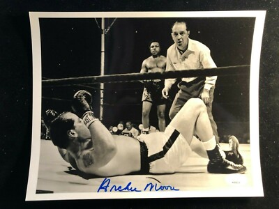 Archie Moore Signed Auto Fight Action Photo JSA World Champion Light ...