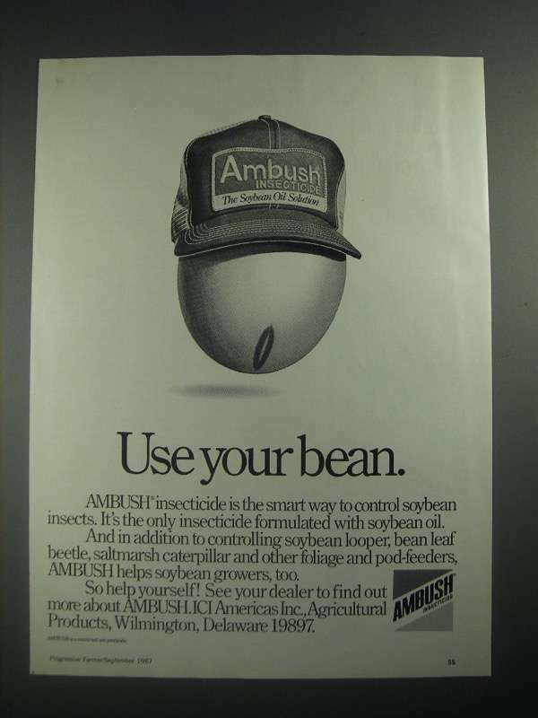 1987 ICI Americas Ambush Insecticide Ad - Use Your Bean | eBay