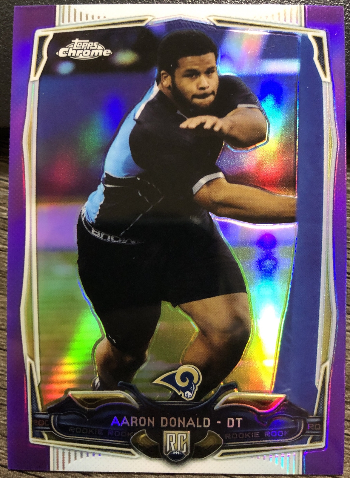 Aaron Donald 2014 Topps Chrome Purple Refractor Rookie DPOY Rams #175 ...